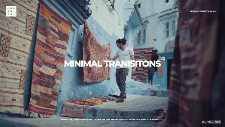 AE模板|16个独特设计的过渡效果视频模板#Minimal Transitions V.2 - 幕后Muhou