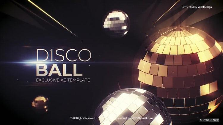 AE模板|迪斯科音乐球vj点头视频模板#Disco Ball Opener - 幕后Muhou