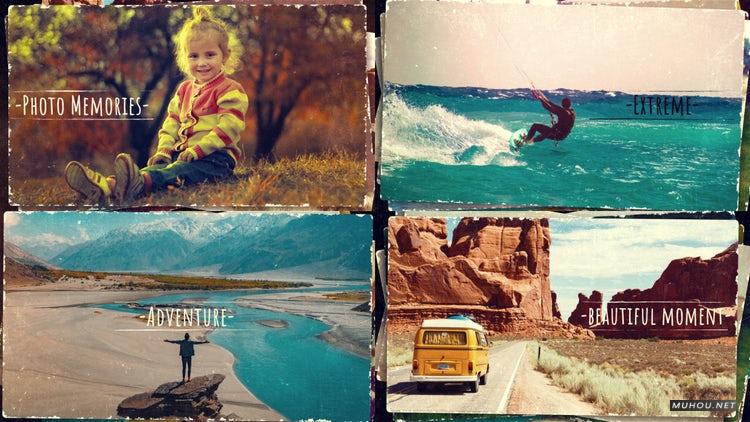 AE模板|动态复古撕边照片视频相册放映模板#Dynamic Positive Slideshow - 幕后Muhou