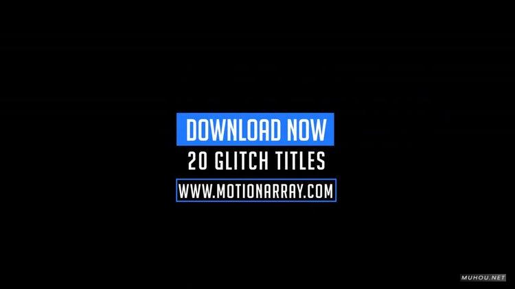 AE模板|20个故障信号丢失字幕条效果视频模板#20 Glitch Lower Thirds - 幕后Muhou