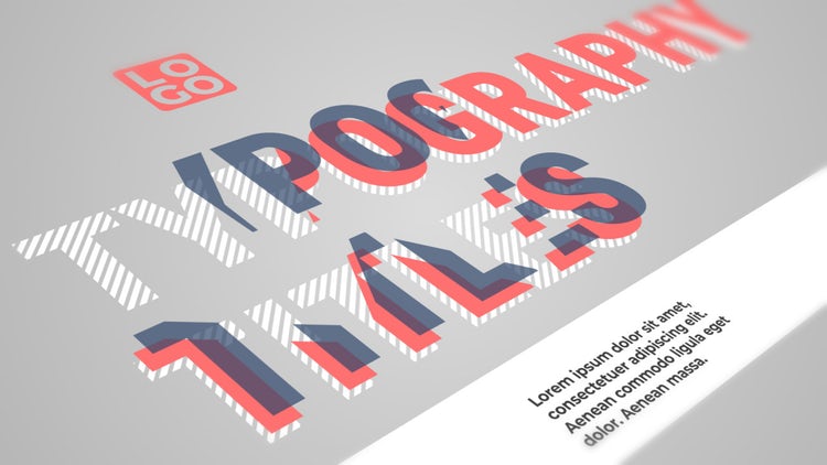 AE模板|版式标题三维雕刻立体文字视频模板#Typography Titles - 幕后Muhou