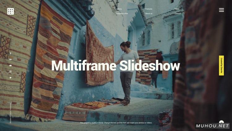 AE模板|创意多帧幻灯片放映片头视频模板#Creative Multiframe Slideshow Opener - 幕后Muhou