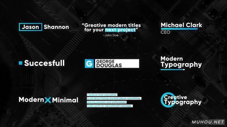 AE模板|9套文本动画特效素材视频模板#Modern Titles Lower Thirds - 幕后Muhou