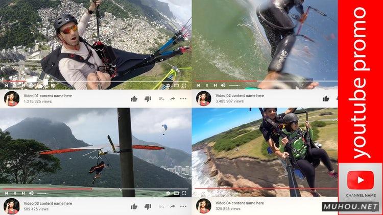 AE模板|油管播放器个人主页宣传视频模板下载#Dynamic Youtube Promo - 幕后Muhou