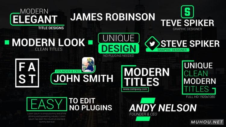AE模板|12个专业设计动画标题视频模板#Clean Minimal Titles - 幕后Muhou