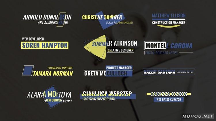 AE模板|现代12个独特动画文字条视频模板#Modern Lower Thirds - 幕后Muhou