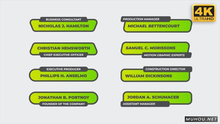 AE模板|简单的8组带边框字幕条视频模板#Simple Flat Lower Thirds - 幕后Muhou