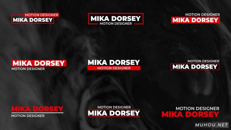 AE模板|9套有创意的广告视频文字素材模板#Dynamic Lower Thirds - 幕后Muhou