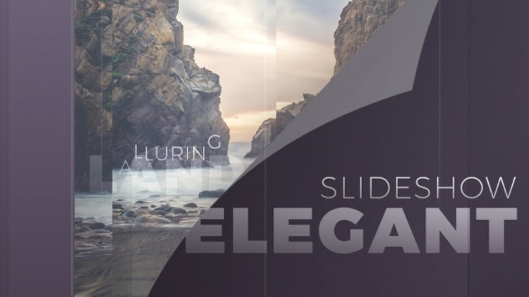 AE模板|撕开画面一角展示视频风景相册模板#Elegant Slideshow - 幕后Muhou