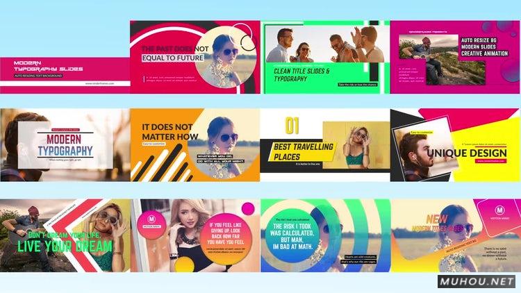 AE模板|排版动态设计12组动画视频模板#Typography Slides - 幕后Muhou