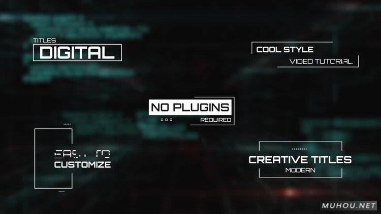 AE模板|数字标题原始动画效果视频模板#Digital Titles - 幕后Muhou
