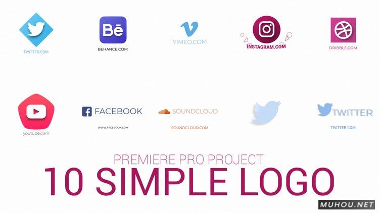 PR模板|10个简单的大品牌logo标志动画包装素材模板#10 Simple Logos - 幕后Muhou