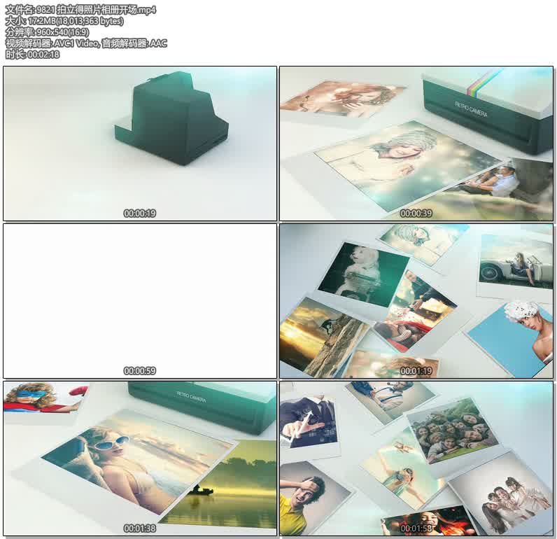 AE模板|三维打印机拍立得照片相册开场免费模板AE素材9821 Retro Camera Slideshow 10675417 - 幕后Muhou