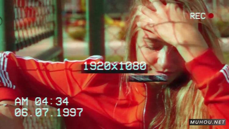 PR模板|VHS简介VLOG REC视频录像画面视频包装模板#VHS Intro - 幕后Muhou