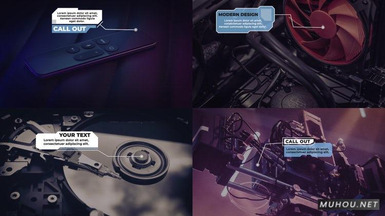 PR模板|网络故障标注12组文本动画视频模板#Cyber Glitch Callouts - 幕后Muhou