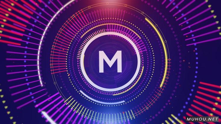 PR模板|显示器LOGO标志科幻放射PR素材视频#HUD Logo - 幕后Muhou