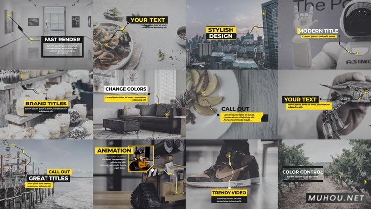 PR模板|12现代标注标题包装视频模板下载#Modern Callout Titles - 幕后Muhou