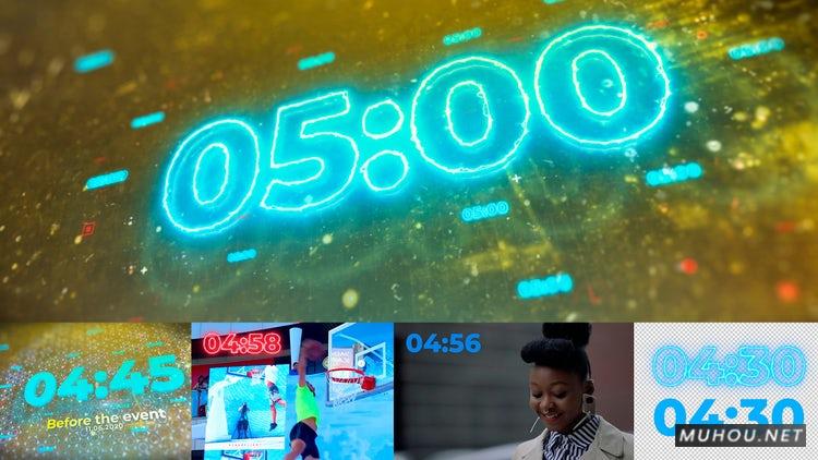 AE模板|最佳5分钟倒计时数字科技片头模板#Best 5 Minute Countdown - 幕后Muhou