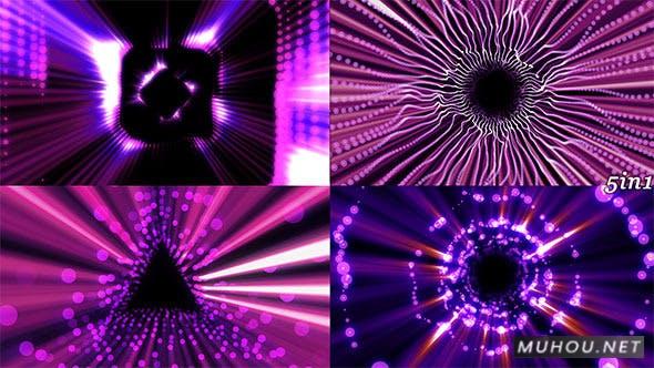 5组VJ动感音乐节奏频谱粒子放射视频背景Plexo Led (5-Pack) - 幕后Muhou