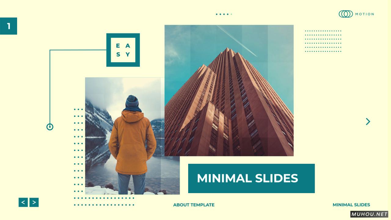 光滑的外观和简单的动画迷你幻灯片#Minimal Slides视频AE素材模板 - 幕后Muhou