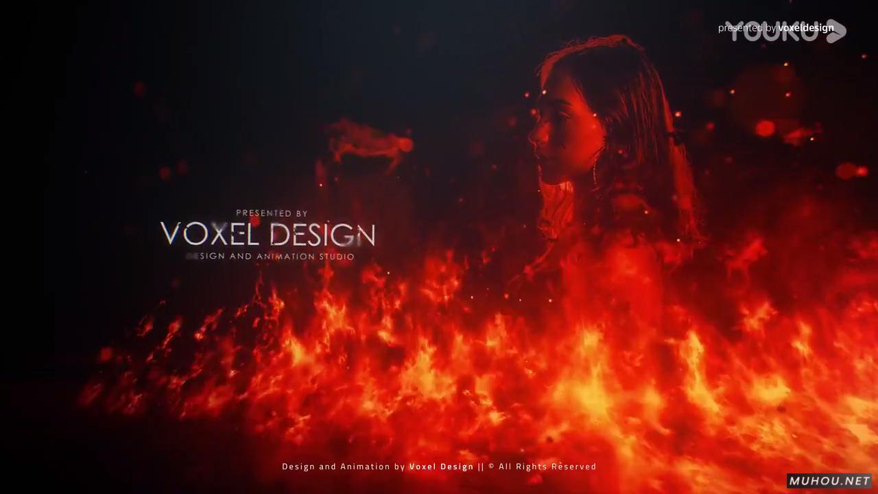 火焰燃烧影视电影预告片头AE模板视频素材 Flame Cinematic Titles(含音乐) - 幕后Muhou