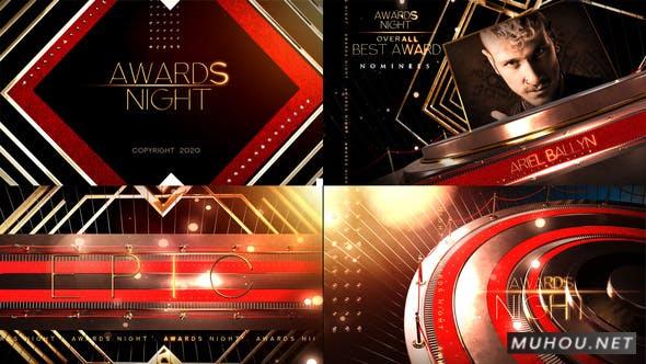 影视电影颁奖典礼晚会活动开场片头AE模板视频素材 Awards Show Broadcast Pack - 幕后Muhou