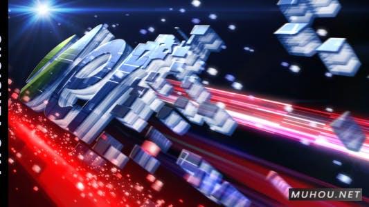数字生成的3DLOGO标志 (2合1)AE视频模板 - 幕后Muhou