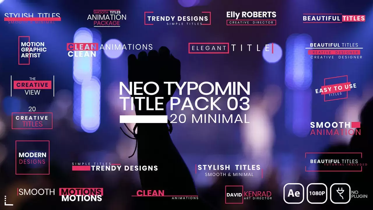 20组全屏动态标题动画特效AE模板 - 幕后Muhou