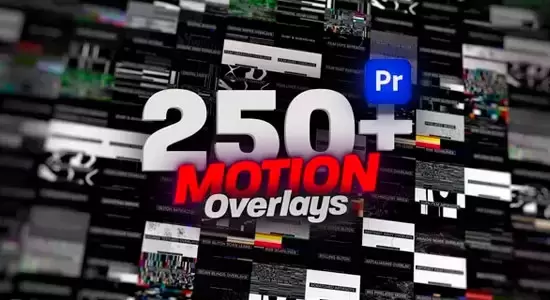 PR模板-250个动态视觉特效素材叠加效果 Animated Motion Overlays Pack For Premiere Pro - 幕后Muhou